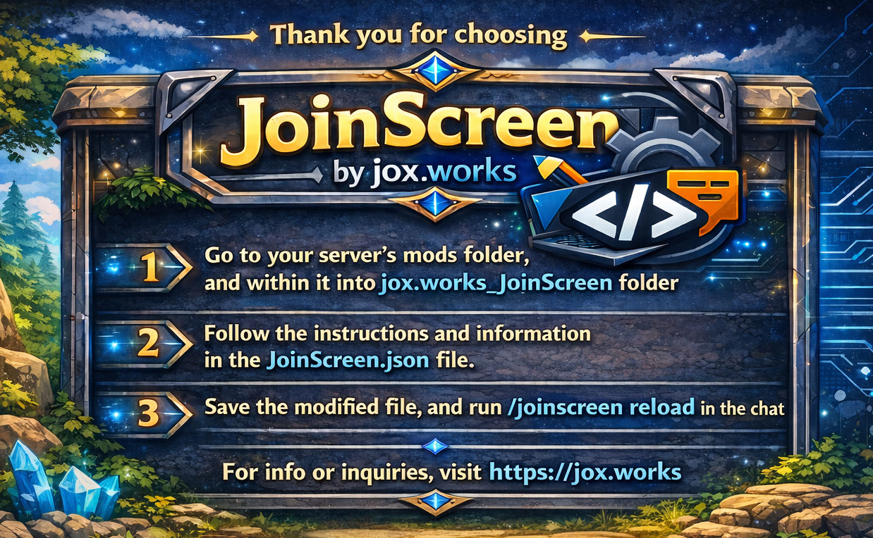 JoinScreen 🖼️ Image Popup Screen 🖥️ Welcome / Rules with Custom Command ...